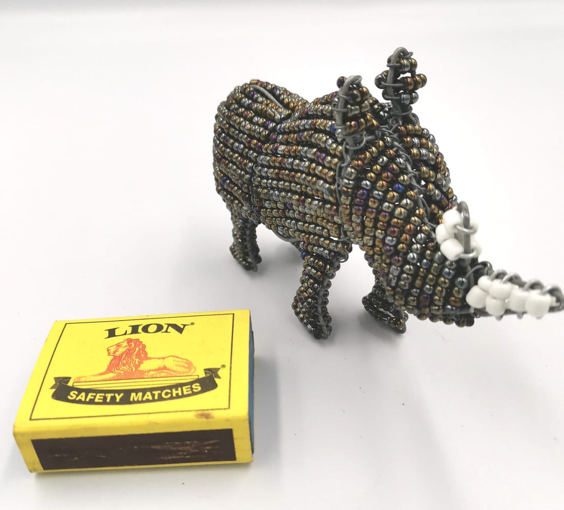 Beaded Wire Rhino – Ubuntu Spirit Marketplace